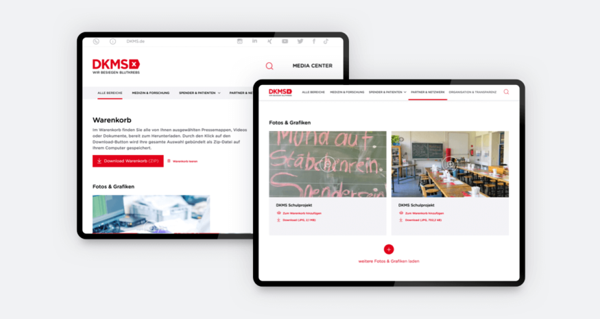 Kommunikation hilft Leben retten: Die digitale Pressemappe von DKMS | NetFed